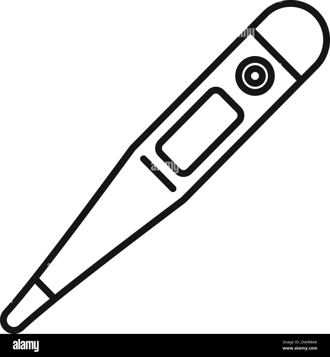 Simple medical icon of a digital thermometer useful for representing ...