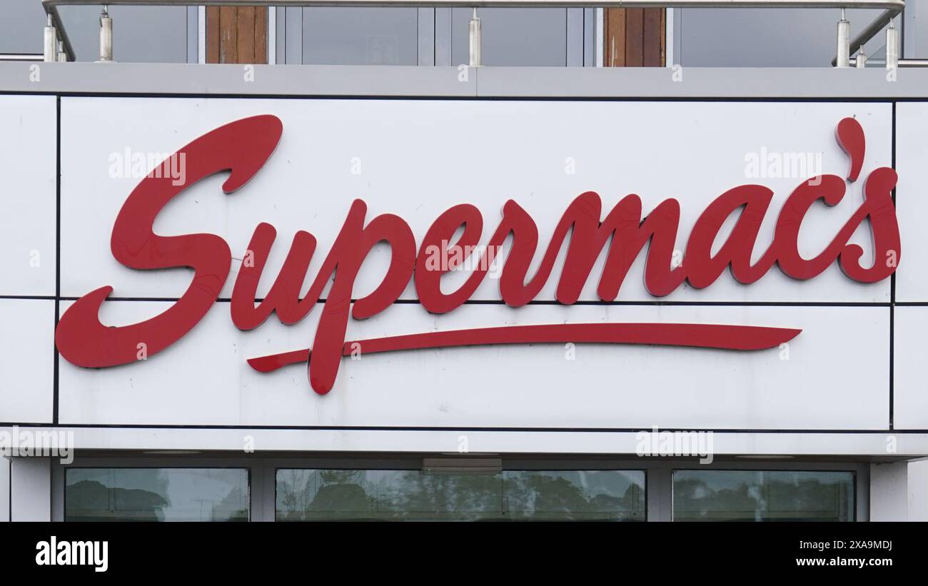 The Supermac's at Trim Retail Park, County Meath, in the Republic of Ireland. US fast food giant ...