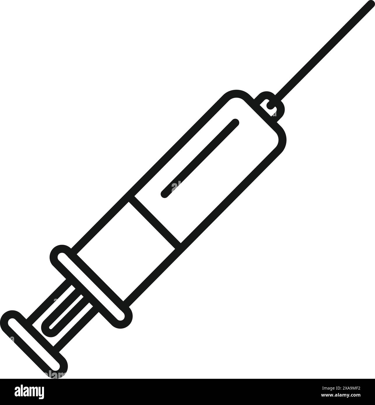 Simple, bold outline depicting a syringe, useful for representing ...