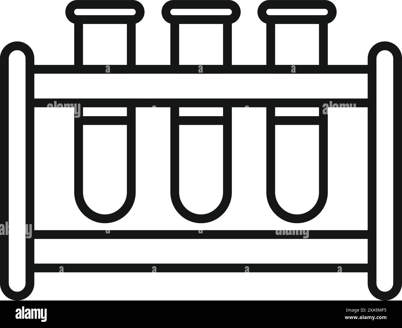 Three test tubes waiting to be used in a scientific experiment Stock ...