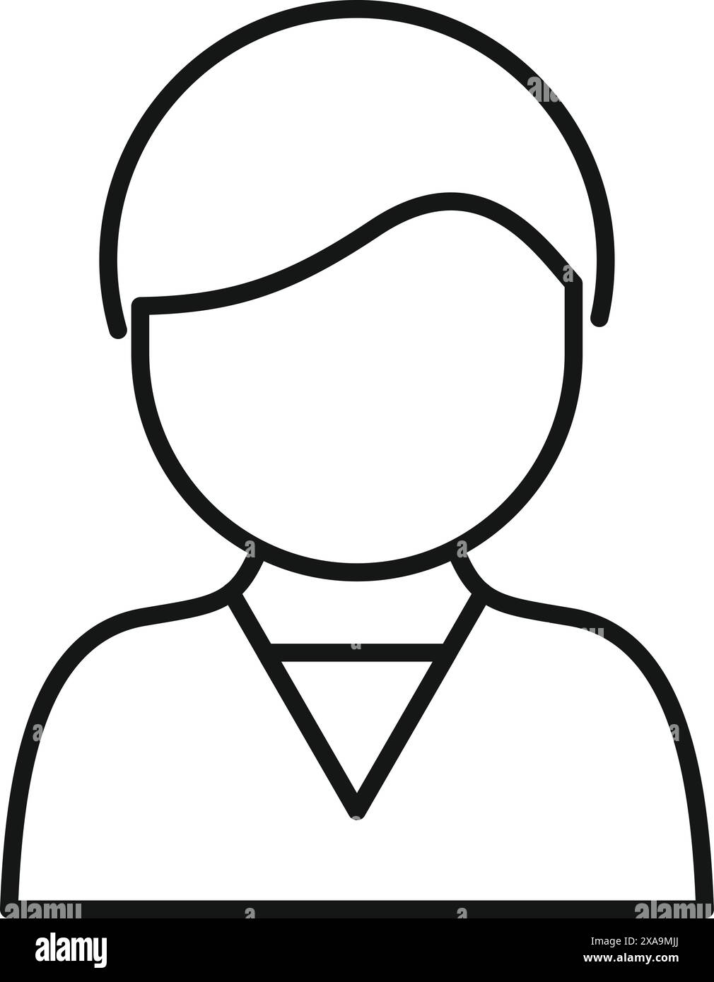 Simple line drawing depicting a young professional, possibly presenting ...