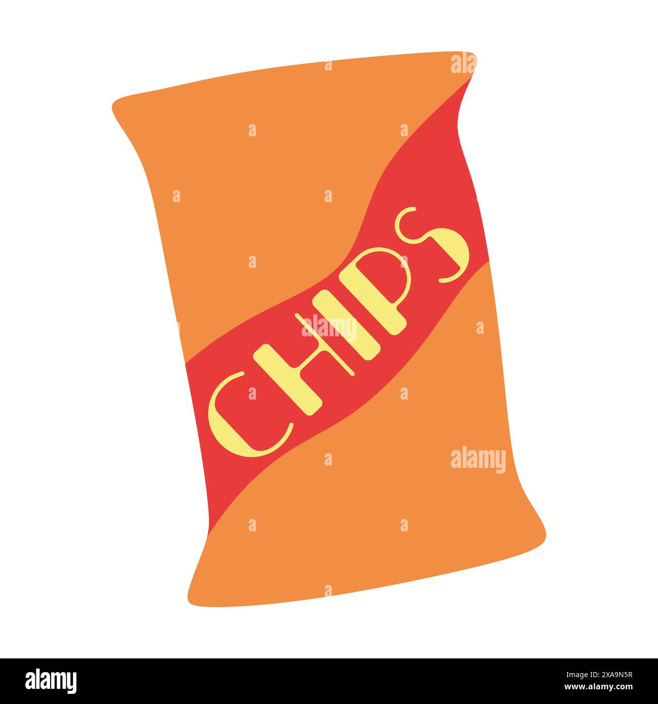 Red chips pack icon. Flat illustration of red chips pack vector icon ...