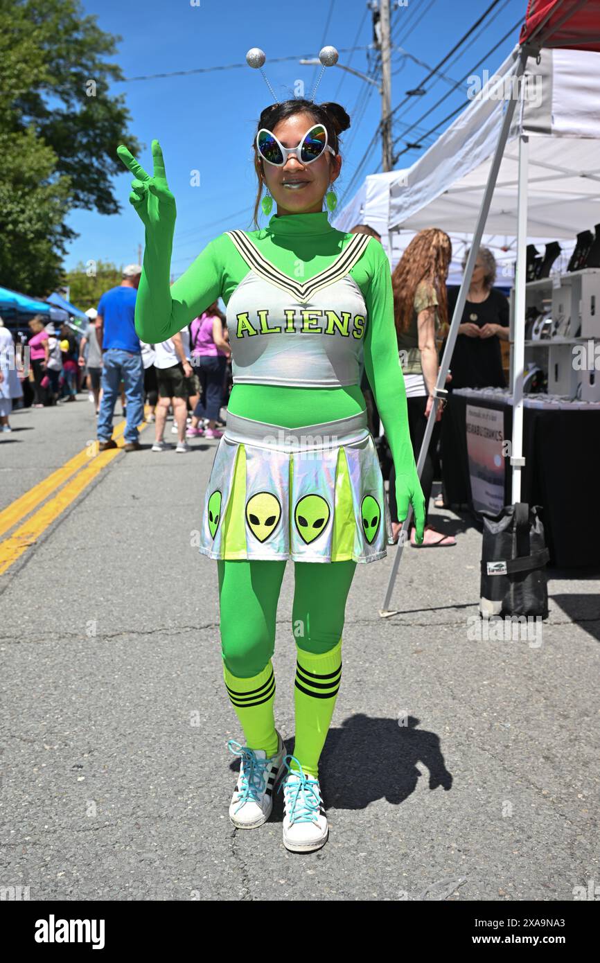 People dress in costumes at the 13th Annual Pine Bush UFO Fair on June ...
