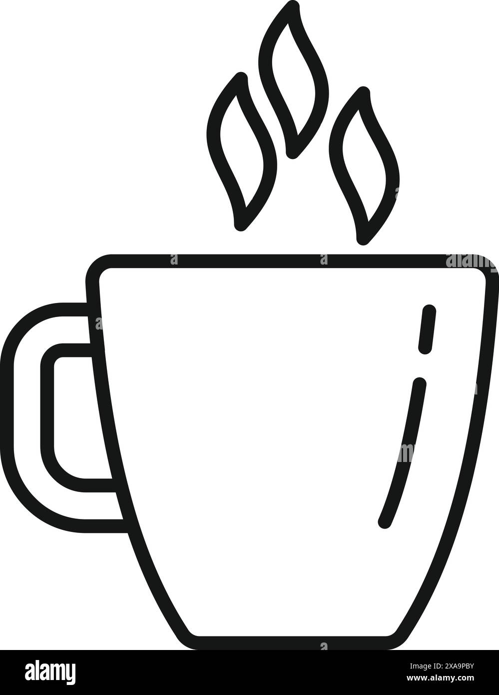 Simple line art illustration showing steam rising from a hot beverage ...