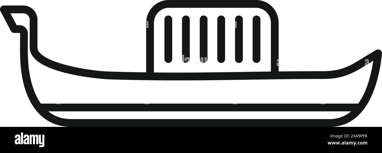 Simple outline icon representing a gondola floating on a canal Stock ...