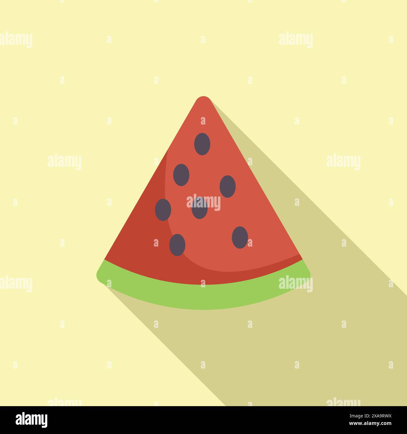 Minimalist illustration featuring a single slice of watermelon ...