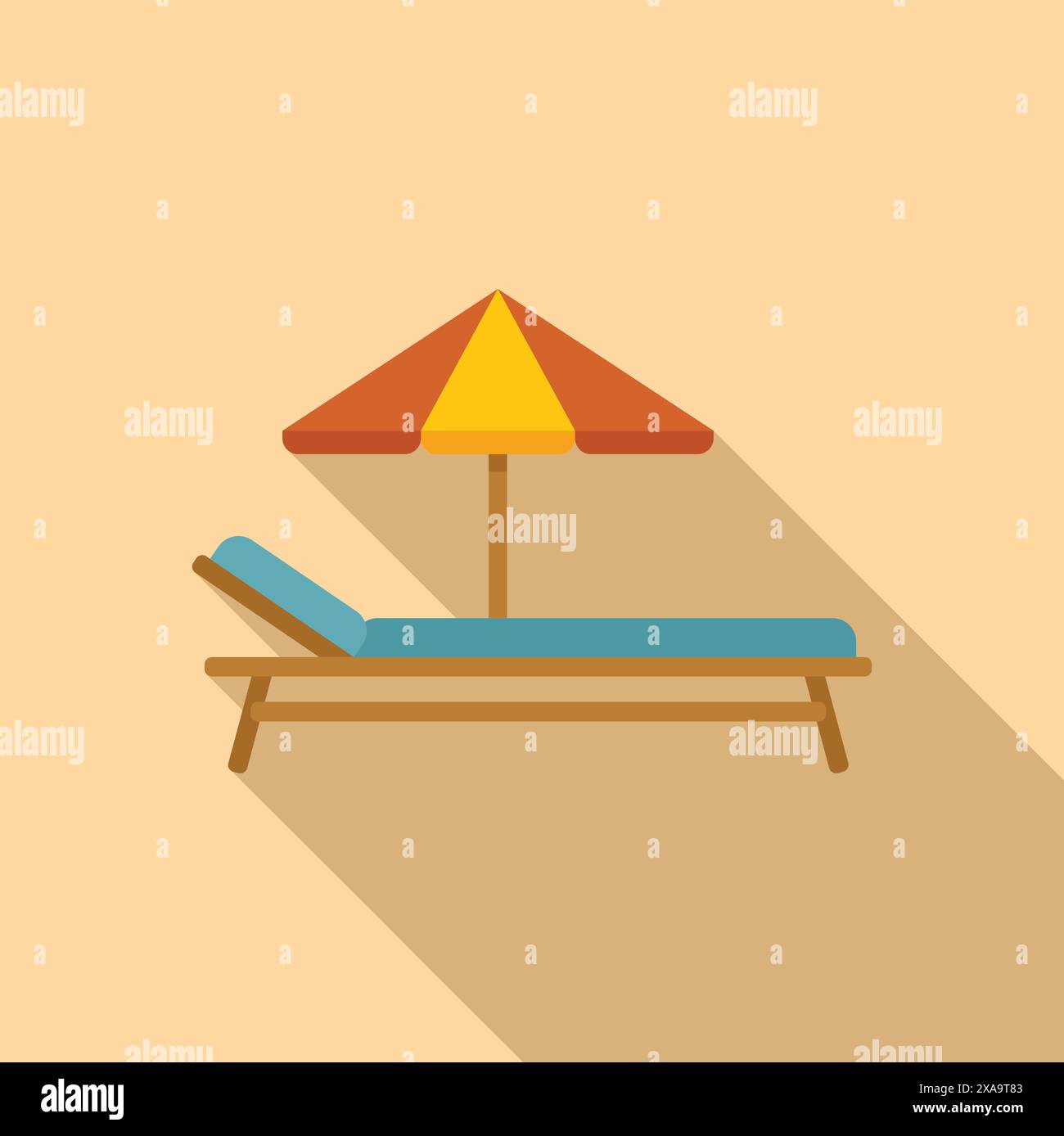 Sunbathing on a comfortable beach chair under an umbrella, enjoying a ...