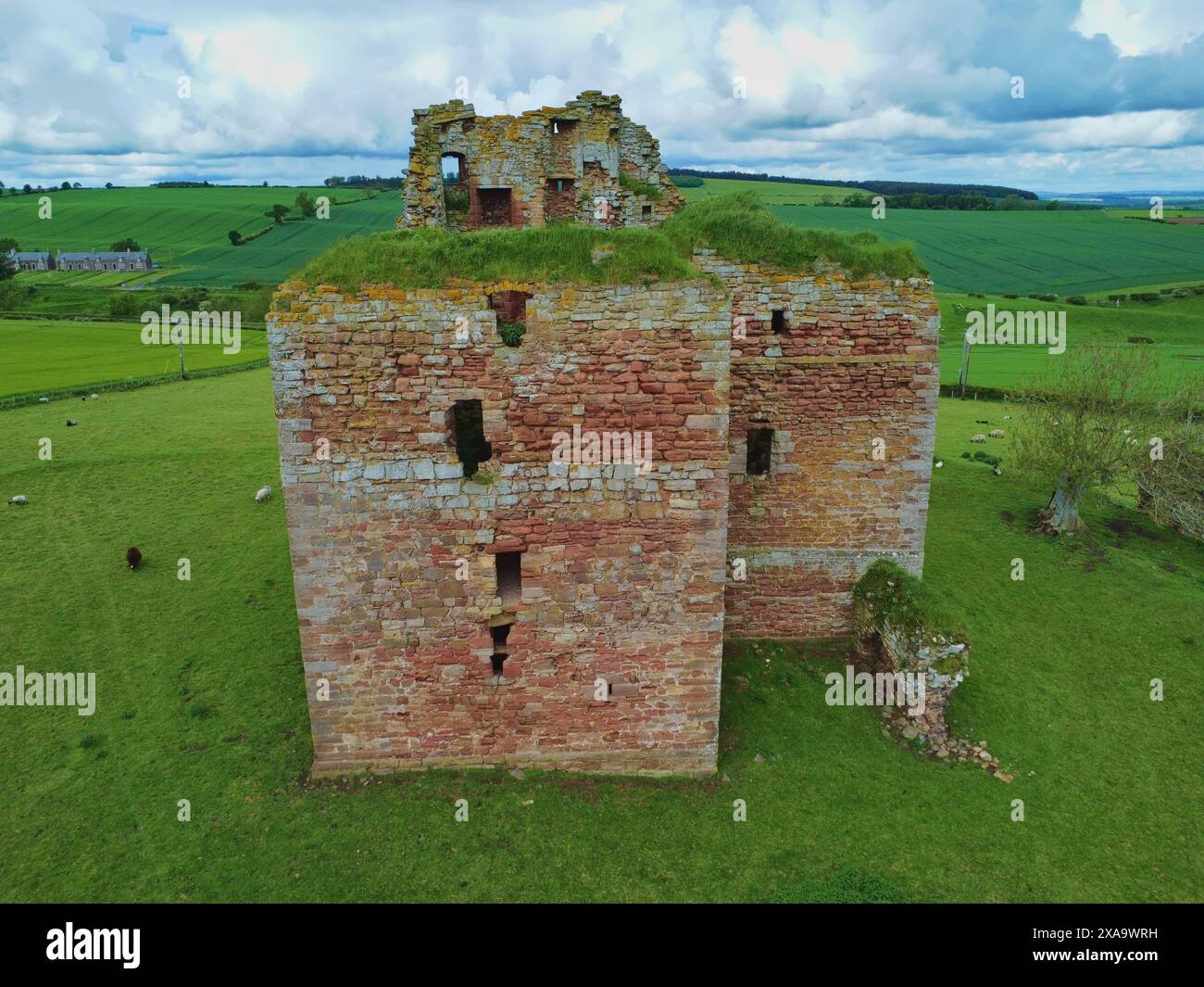 The Ruins of Cessford Castle located between Jedburgh and Kelso in the ...