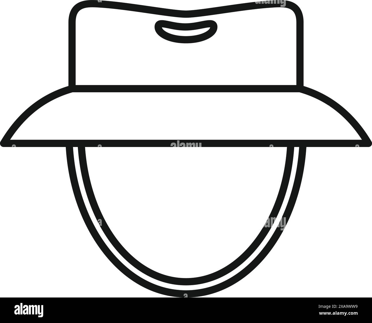 Simple line drawing of a wide brimmed hat, suggesting sun protection ...
