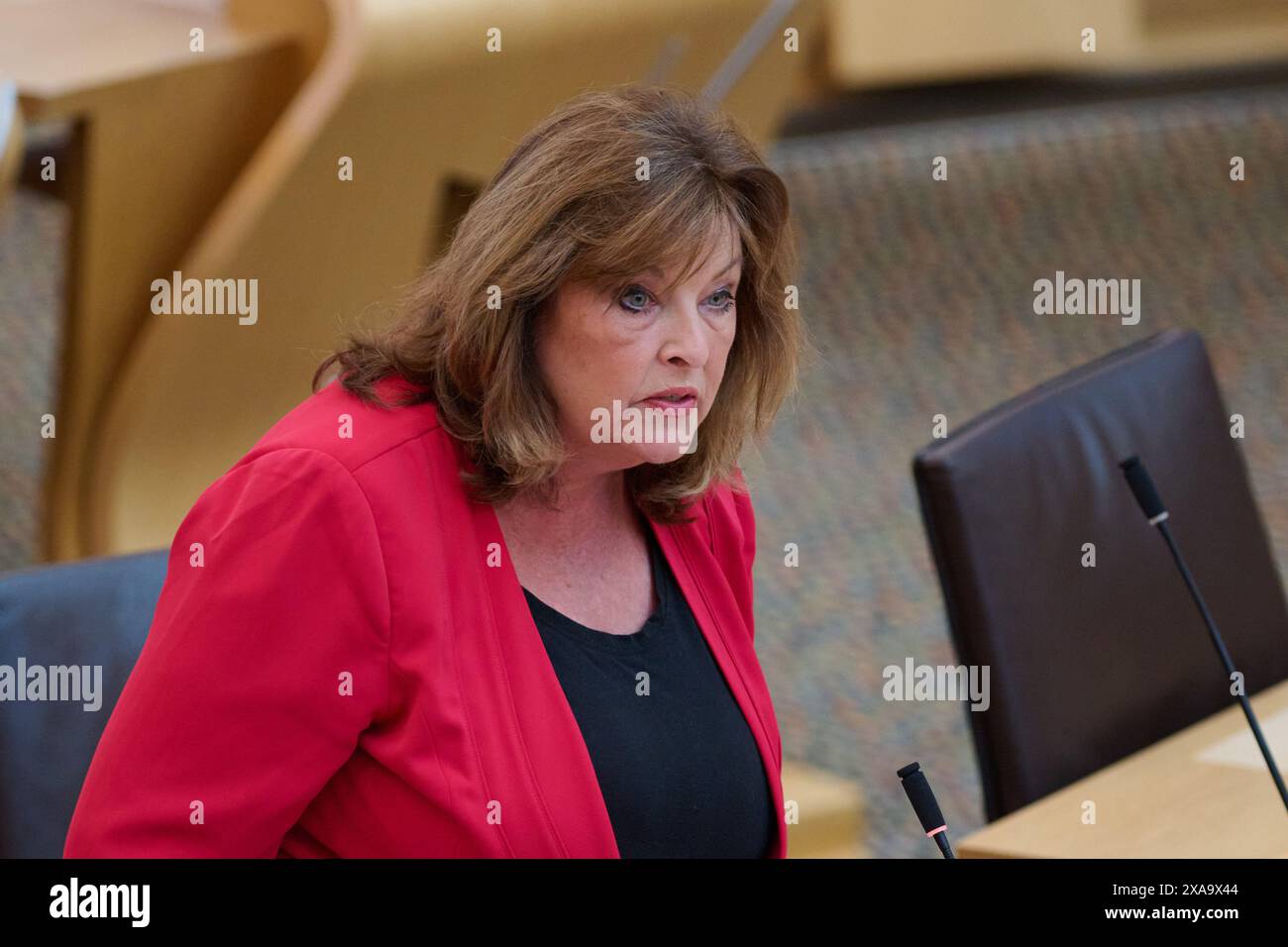 Edinburgh Scotland, UK 05 June 2024. Cabinet Secretary for Transport Fiona Hyslop MSP at the ...