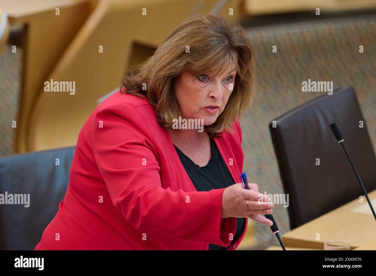 Edinburgh Scotland, UK 05 June 2024. Cabinet Secretary for Transport Fiona Hyslop MSP at the ...