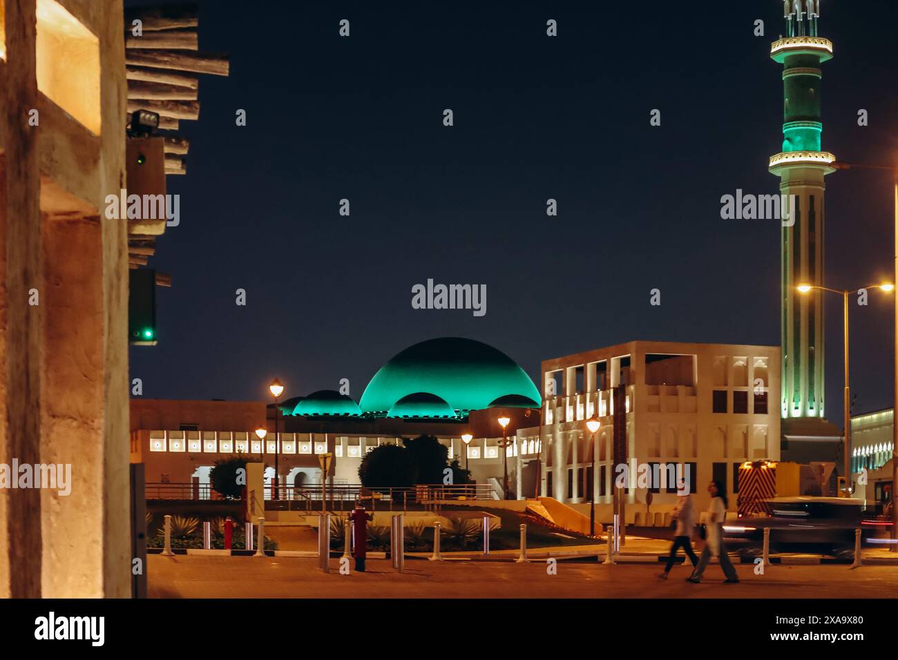 Doha, Qatar - 1 May 2024: Night view of the Al Shouyoukh Mosque in Doha ...
