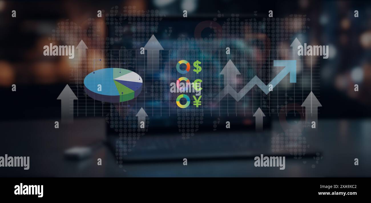 economic concepts. business charts of international currencies ...