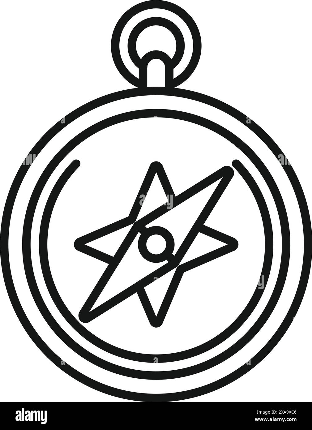 Simple compass pointing the way using a needle and cardinal directions ...