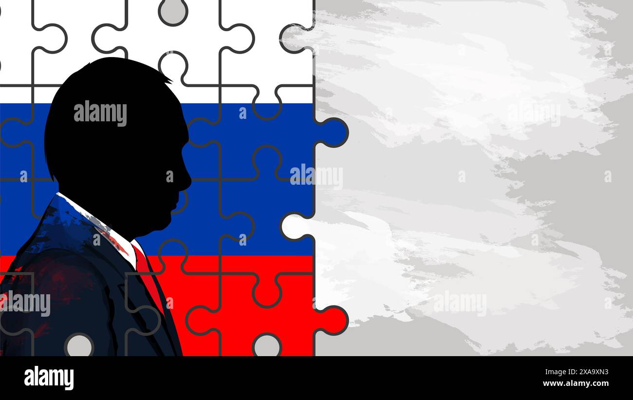 Vladimir Putin. President of Russia. Face outline on the background of ...