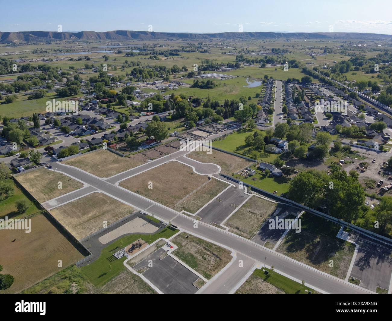 Rural small town overhead view hi-res stock photography and images - Alamy