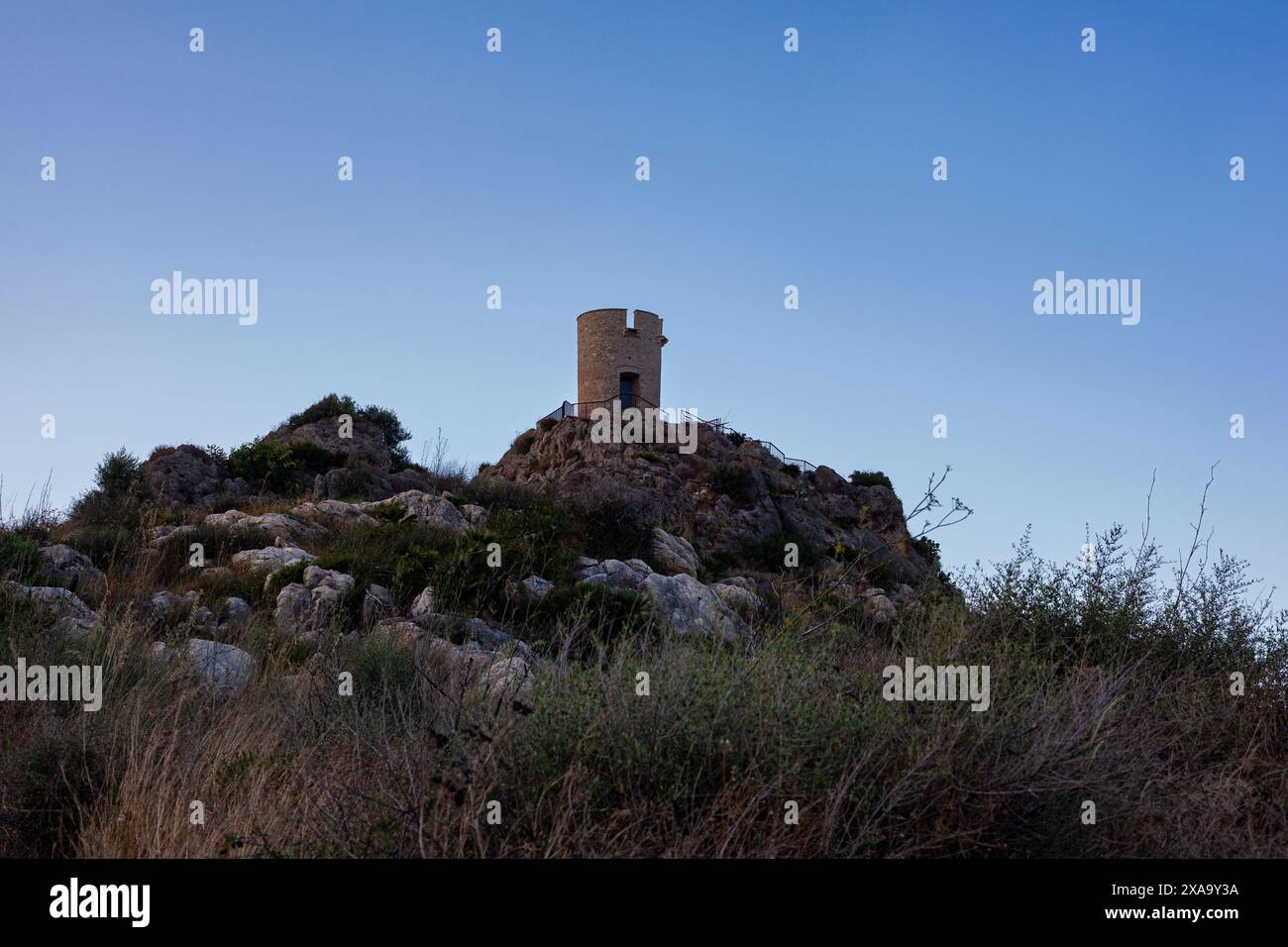 View of the Torre Bennistra tower. Important late medieval watchtower ...