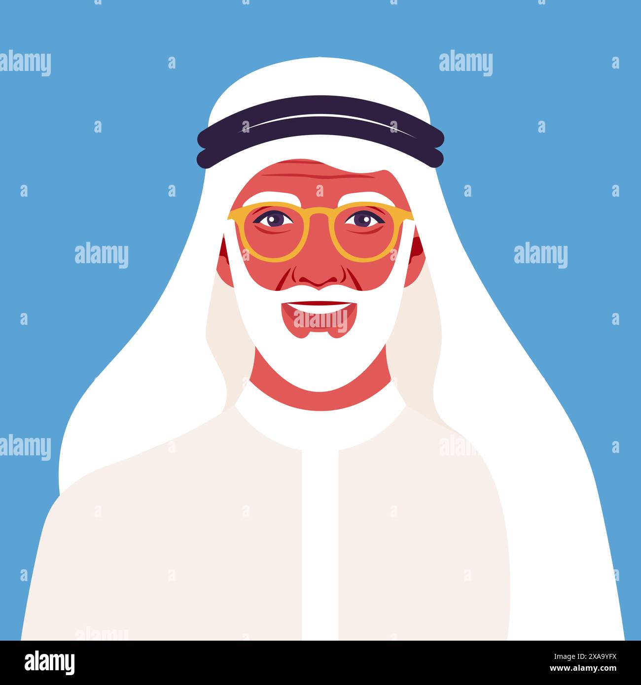 Old man in kuwait Stock Vector Images - Alamy