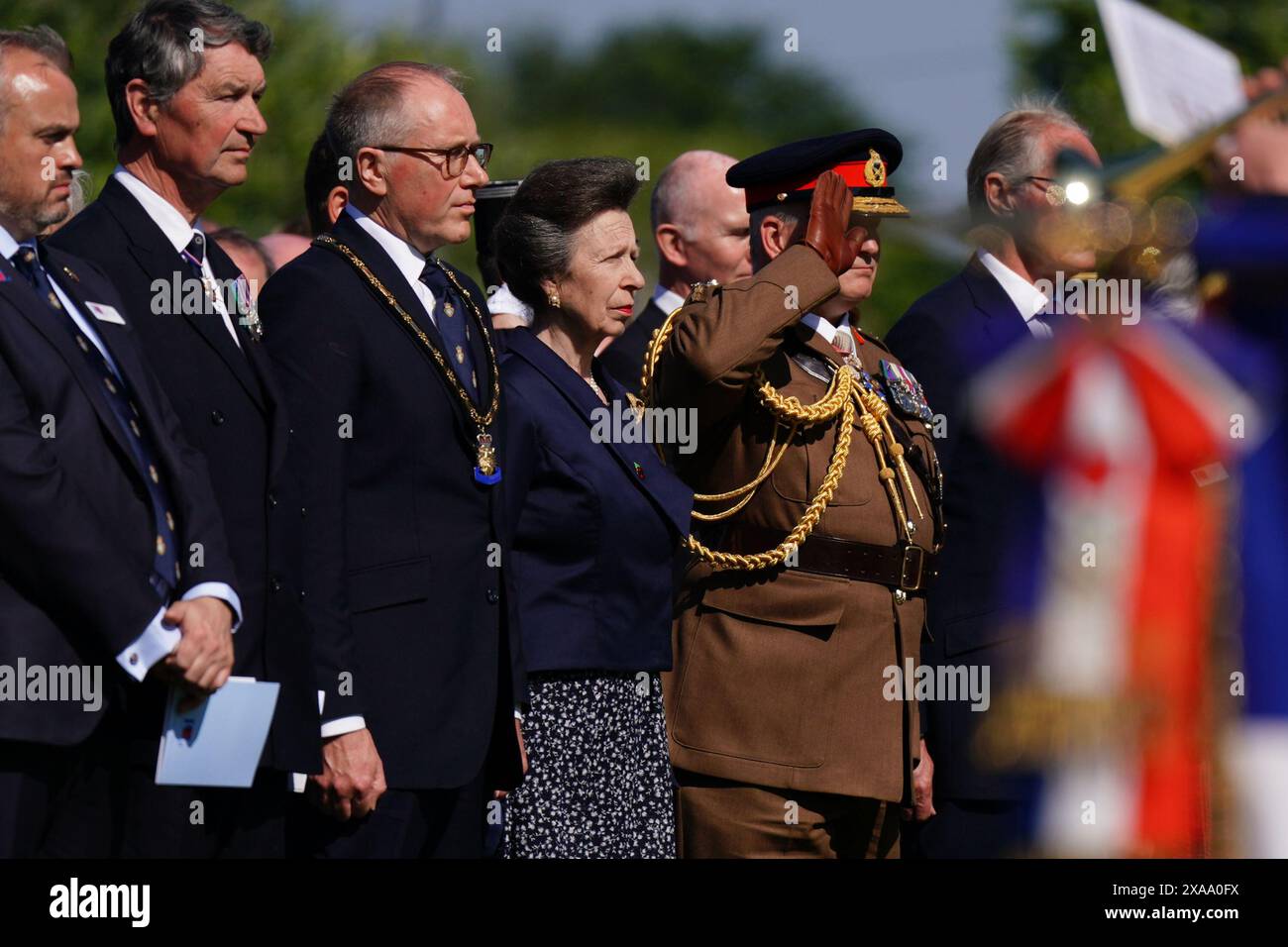 The Princess Royal stands as a bugler plays the Last Post during the ...