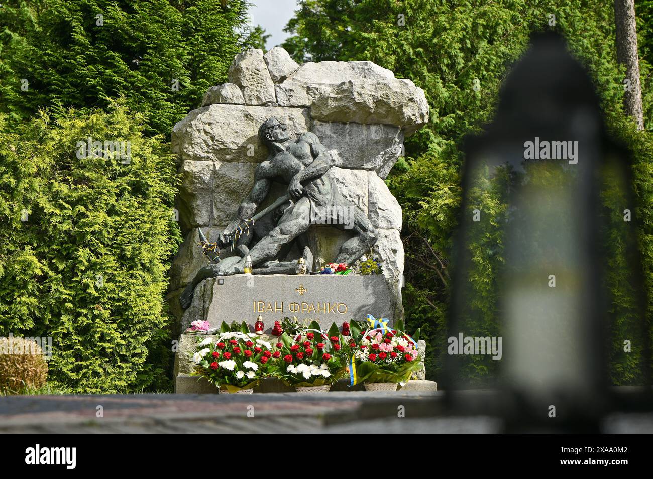 LVIV, UKRAINE - MAY 28, 2024 - The grave of Ivan Franko is pictured at ...