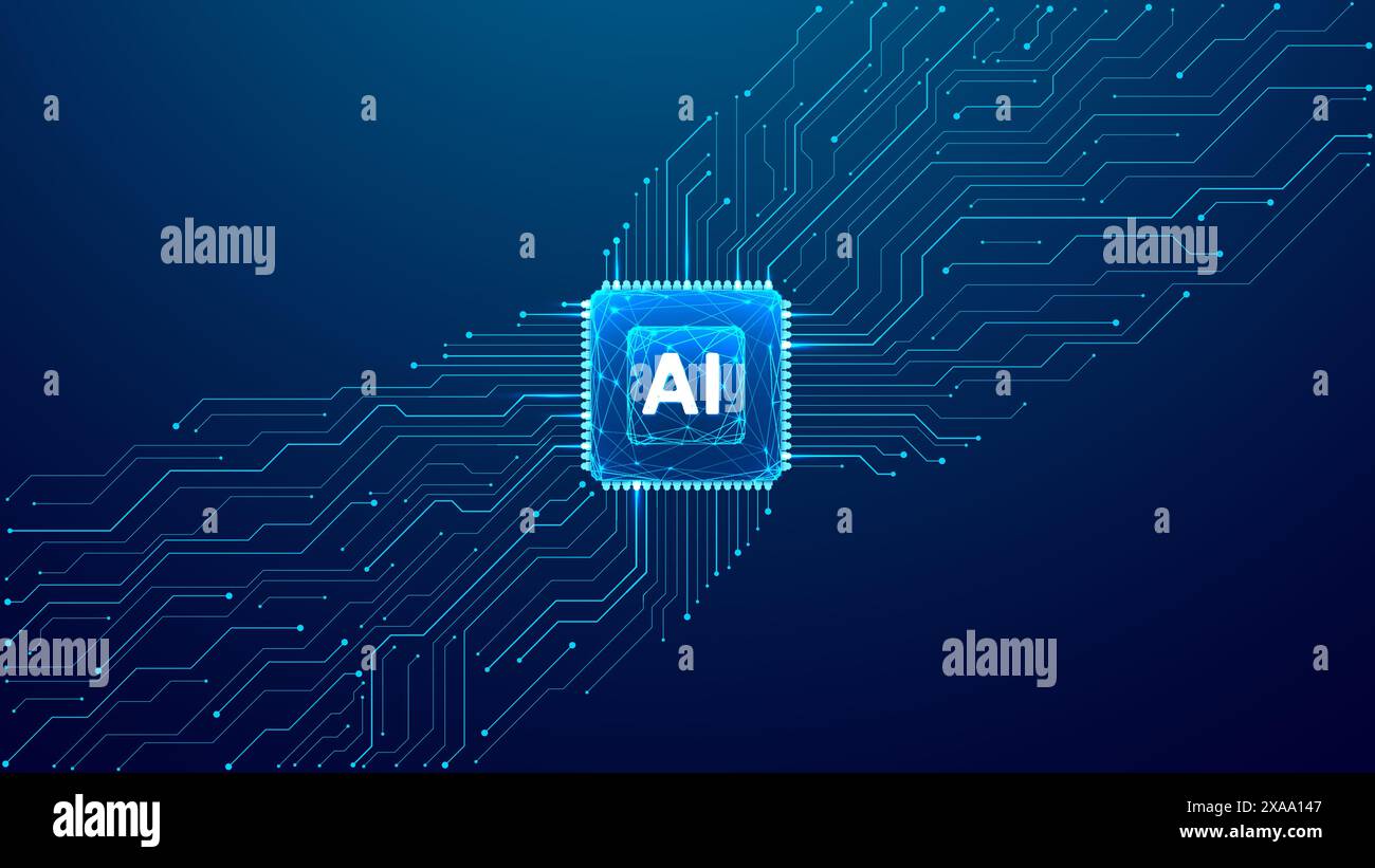 Futuristic gpu on motherboard Stock Vector Images - Alamy