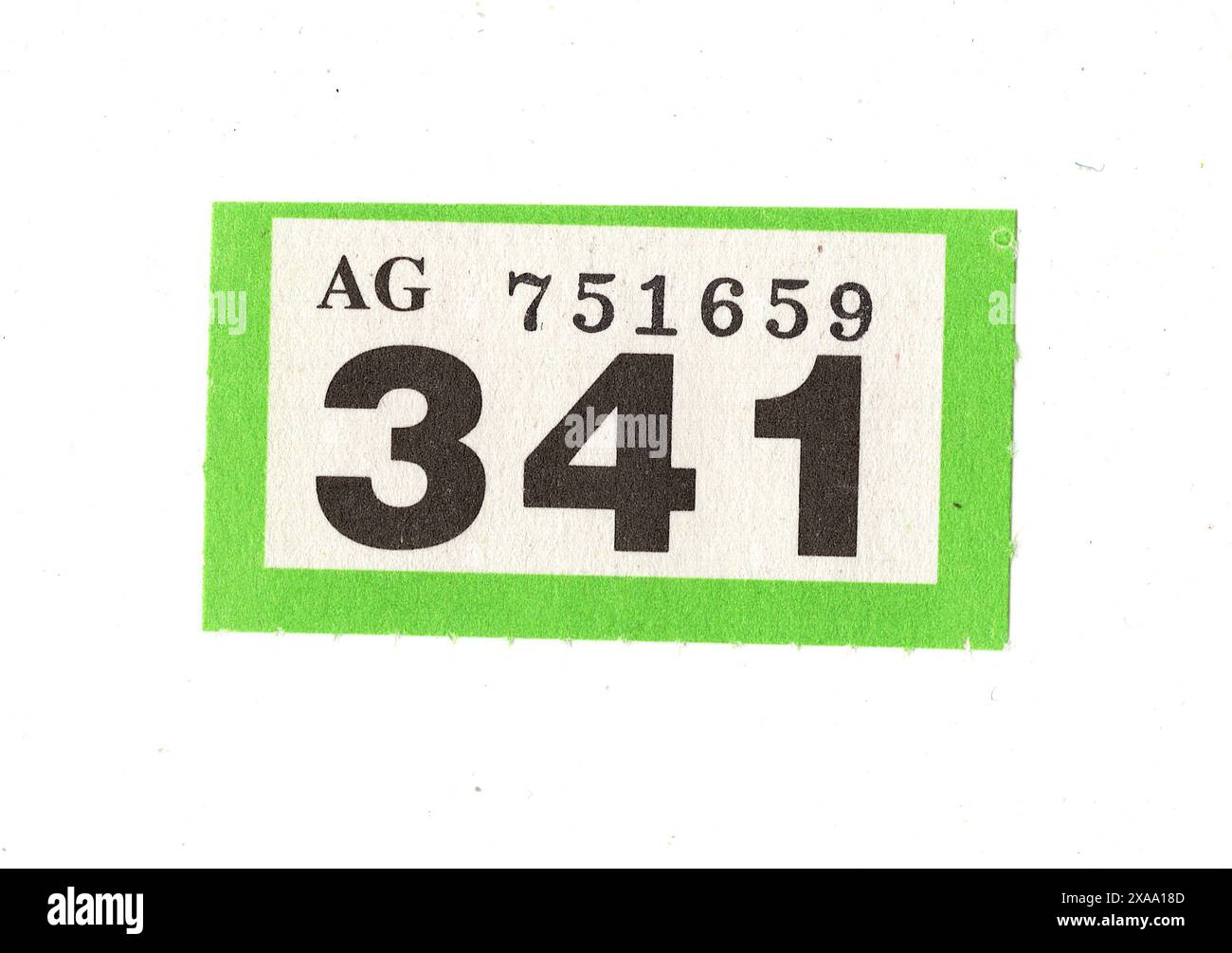 A vintage raffle ticket isolated on a white background Stock Photo - Alamy