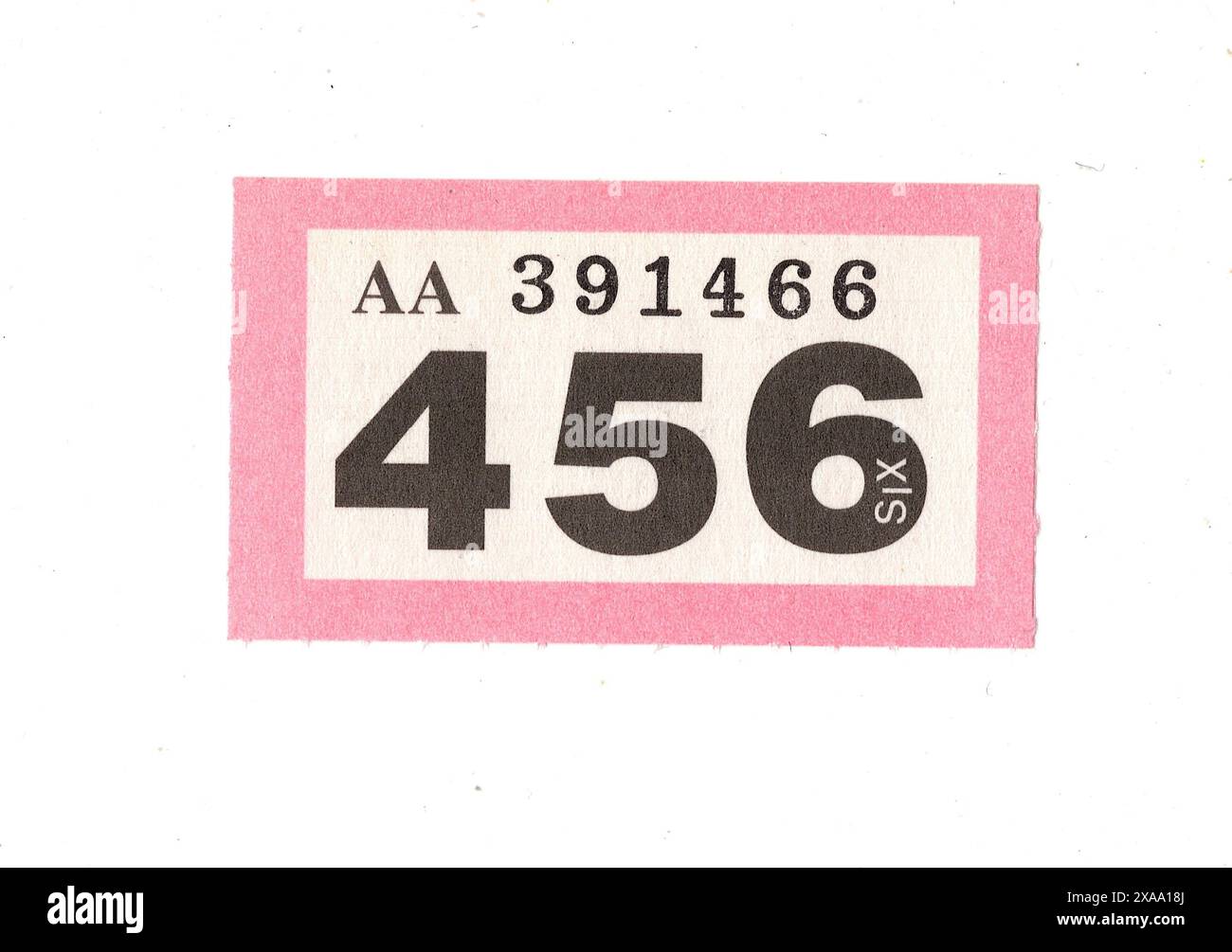 A vintage raffle ticket isolated on a white background Stock Photo - Alamy