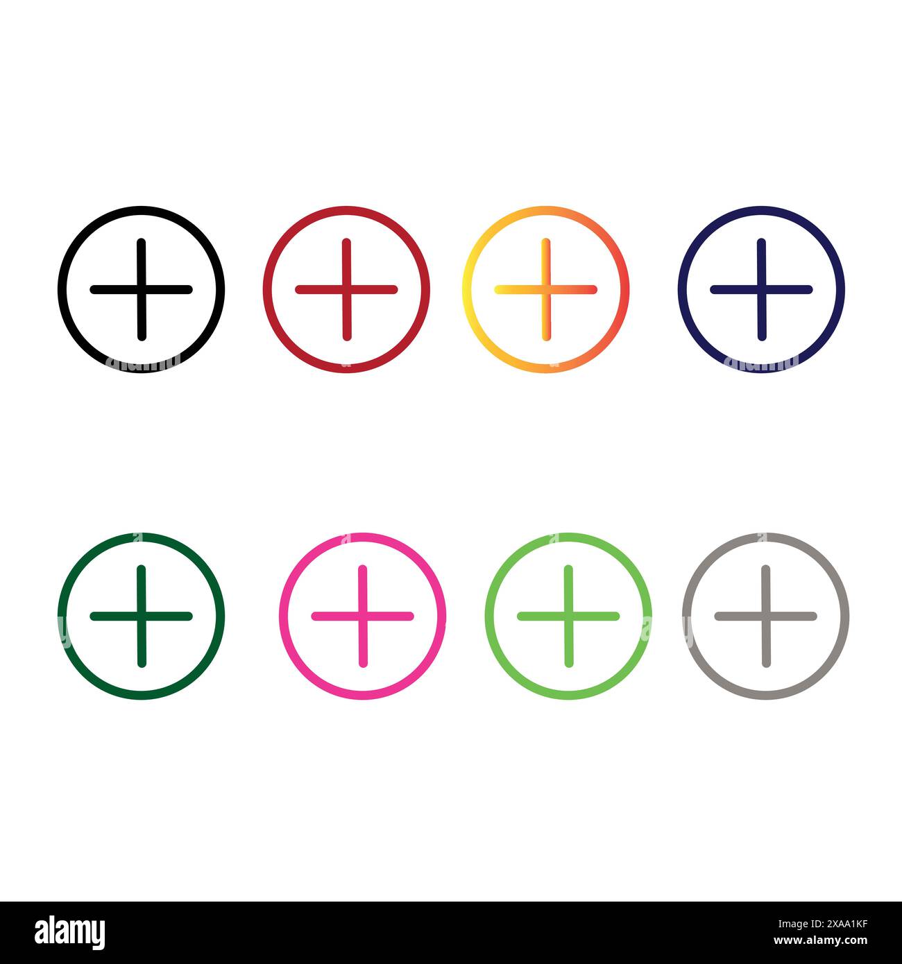 Add, plus, check icon, in solid and gradient color Stock Vector Image ...