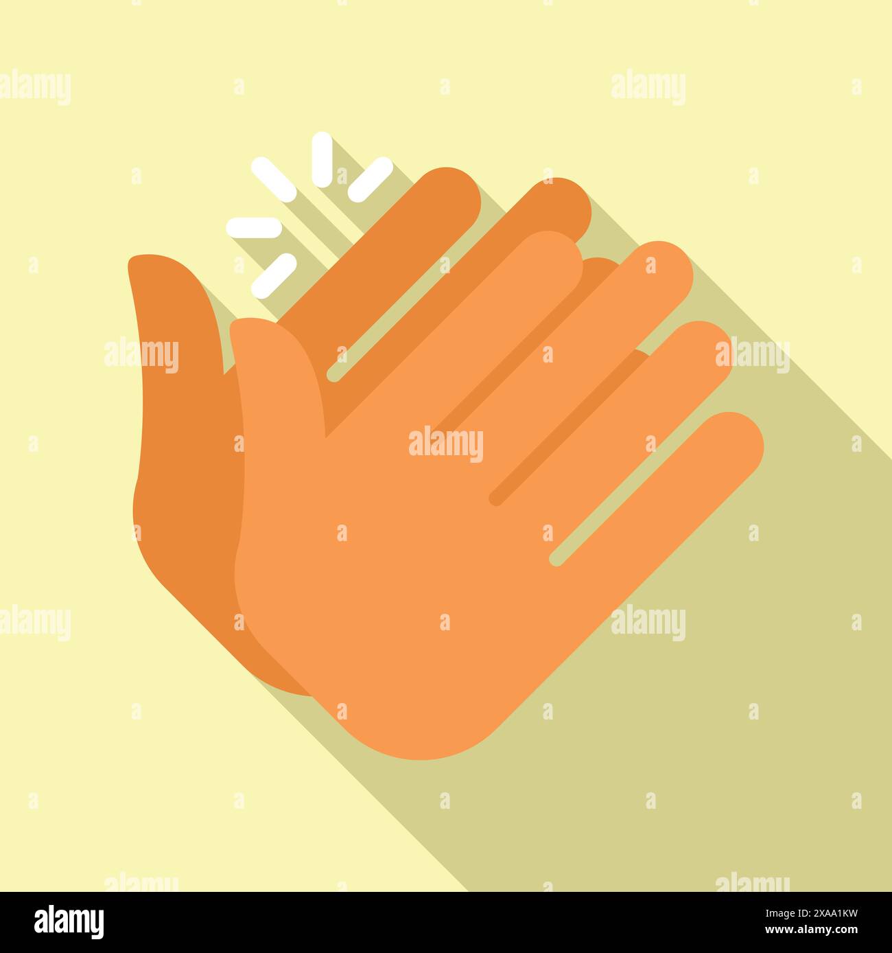 Clapping hands in a vector illustration flat design showing approval ...