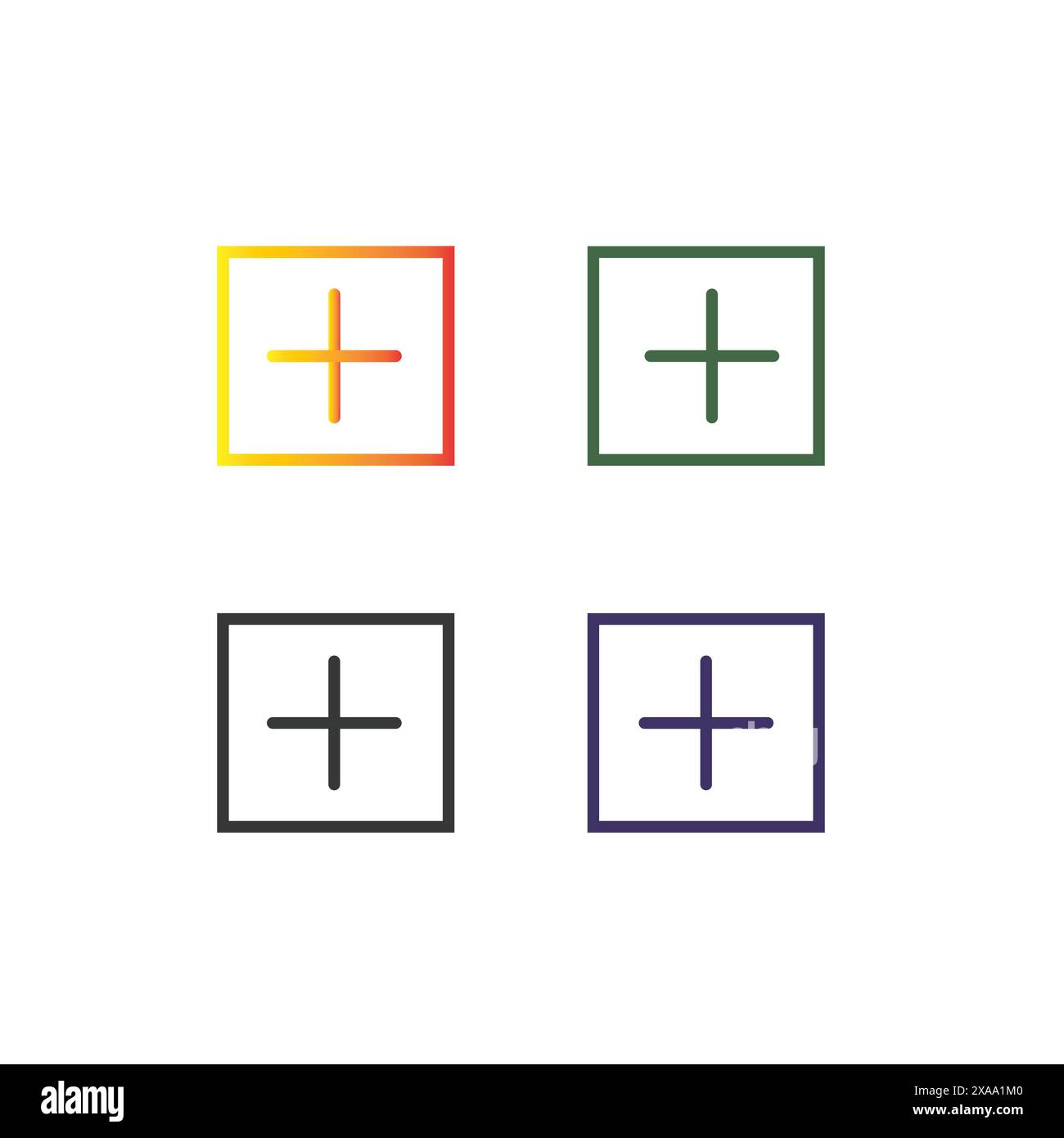 Add, plus, check icon, in solid and gradient color Stock Vector Image ...