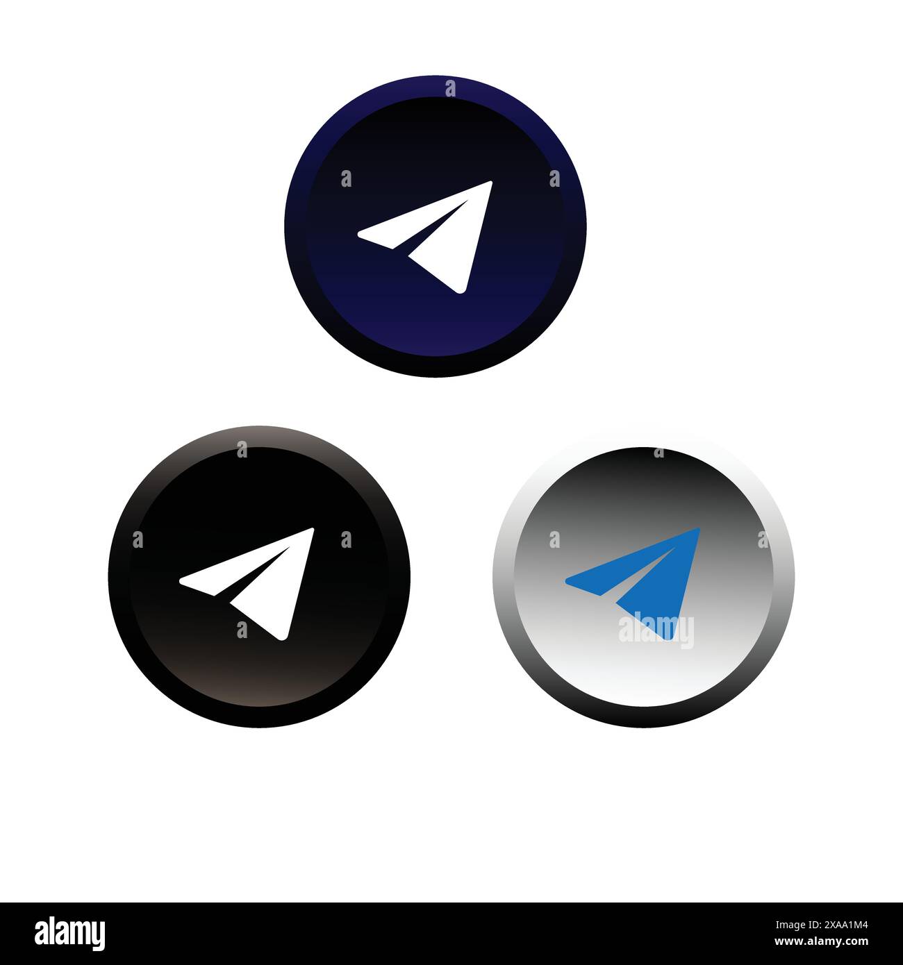 Telegram social media icon button Stock Vector Image & Art - Alamy