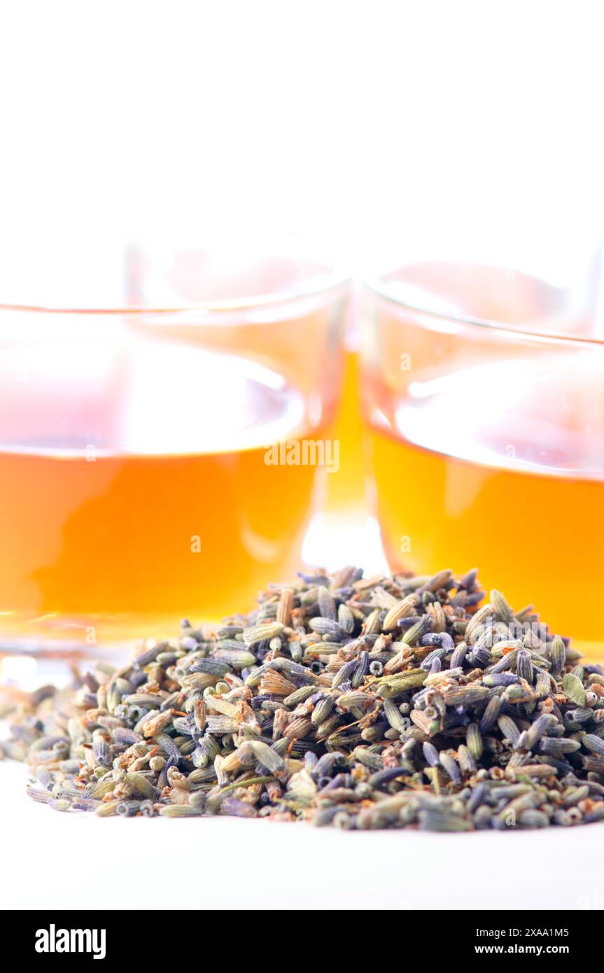 Medicinal herb-tea of the medicinal plant Lavender, Lavendula ...