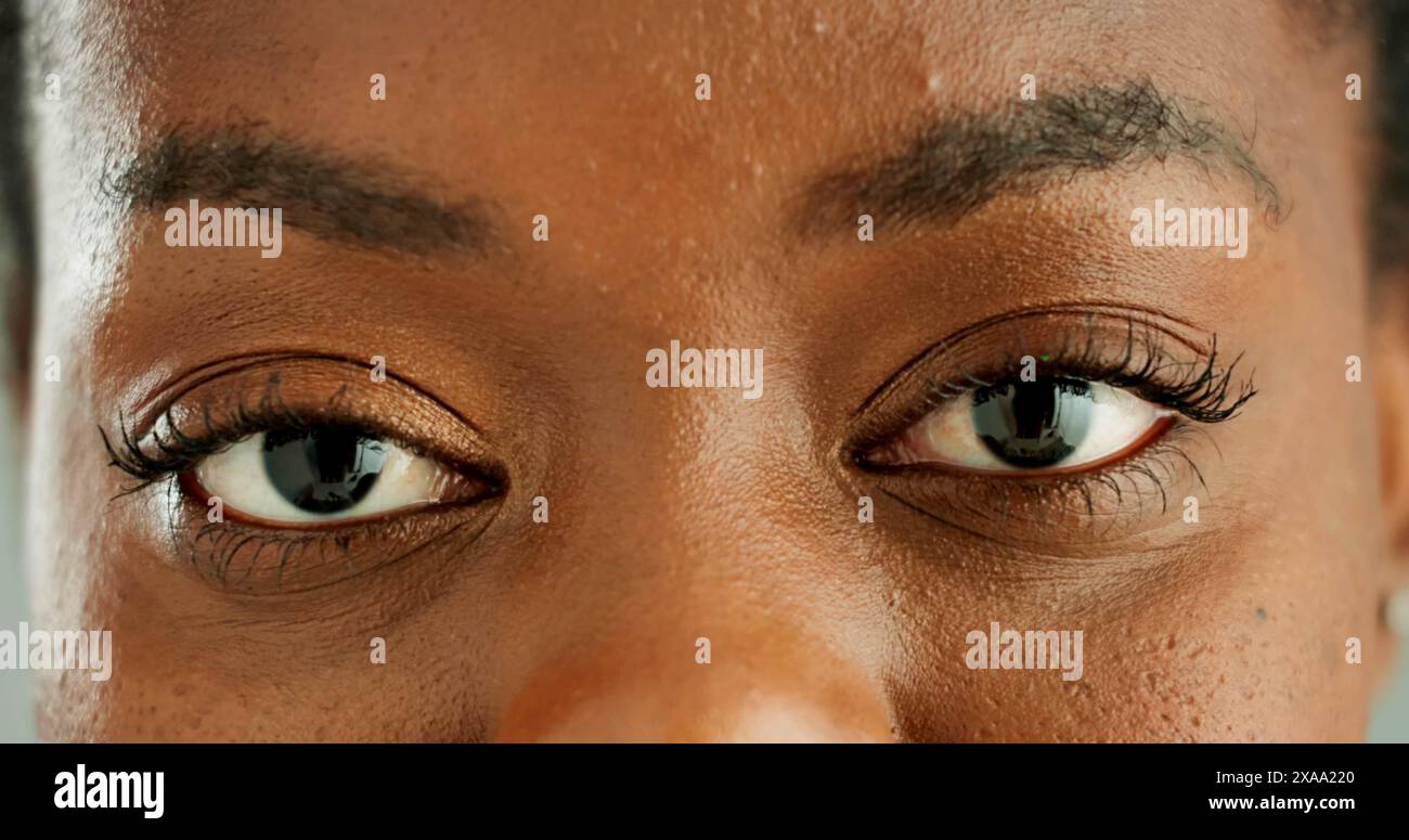 Closeup, eyes and woman with vision, face and optometry with optical ...
