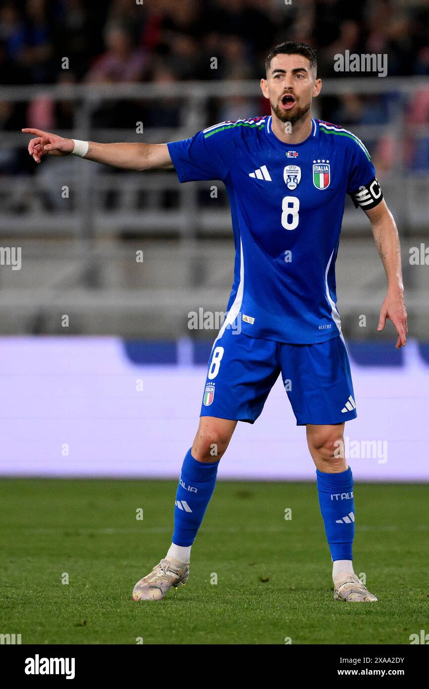 Jorge Luiz Frello Filho Jorginho of Italy gestures during a friendly ...