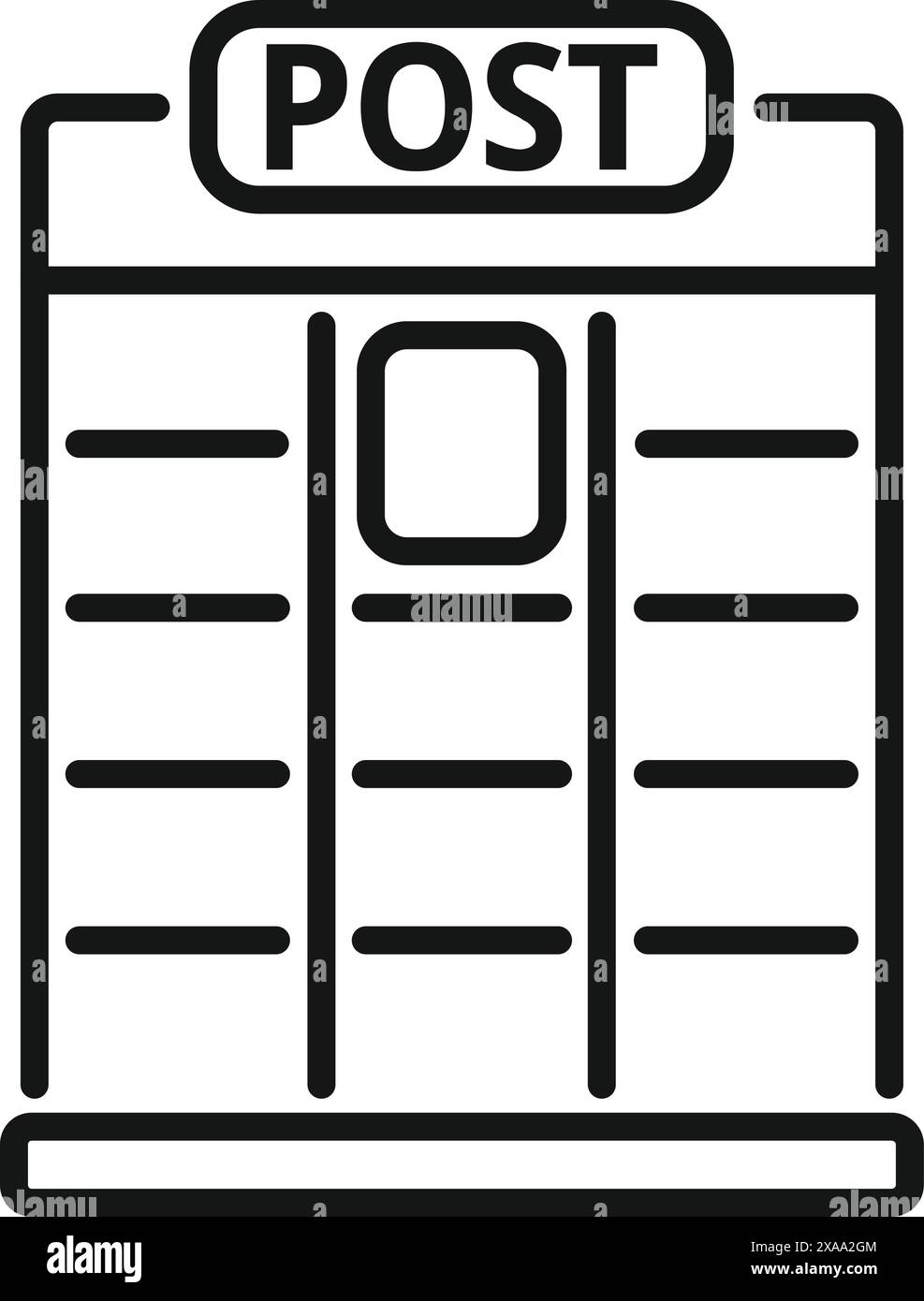 Simple vector icon representing a post office building facade Stock ...