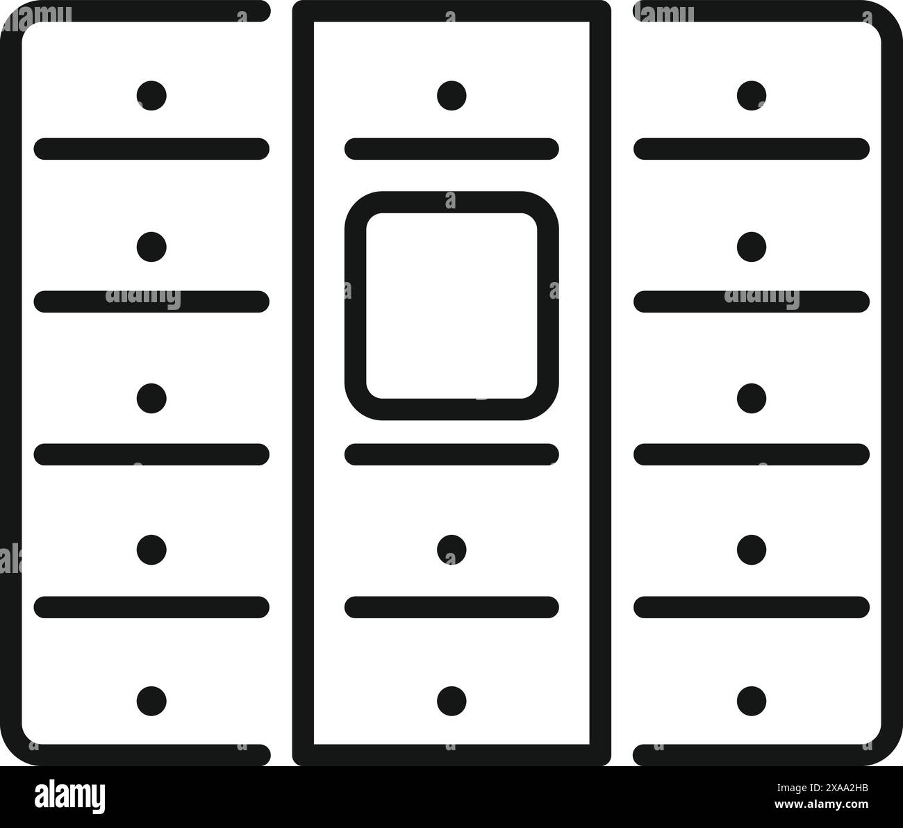 Simple icon of lockers, representing concepts like a gym, school, or ...
