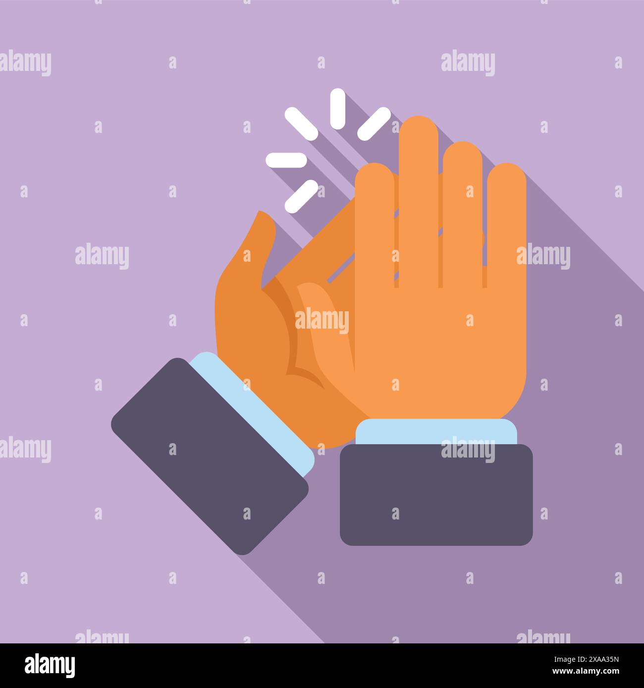 Flat design vector illustration of business clapping hands icon for ...