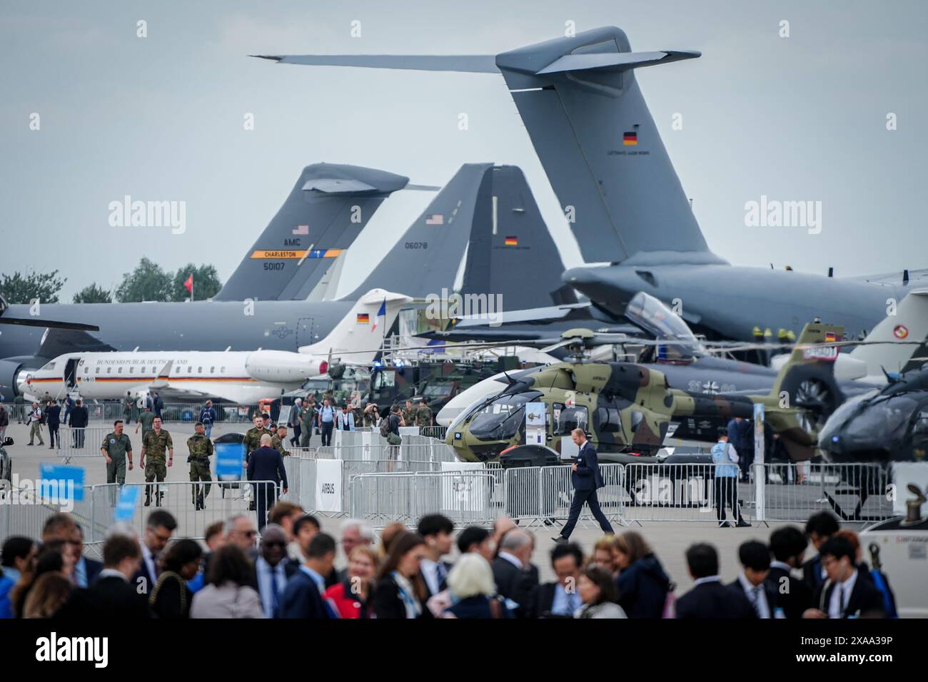 05 June 2024, Brandenburg, Schönefeld: The German Armed Forces Air Force will be presenting its ...