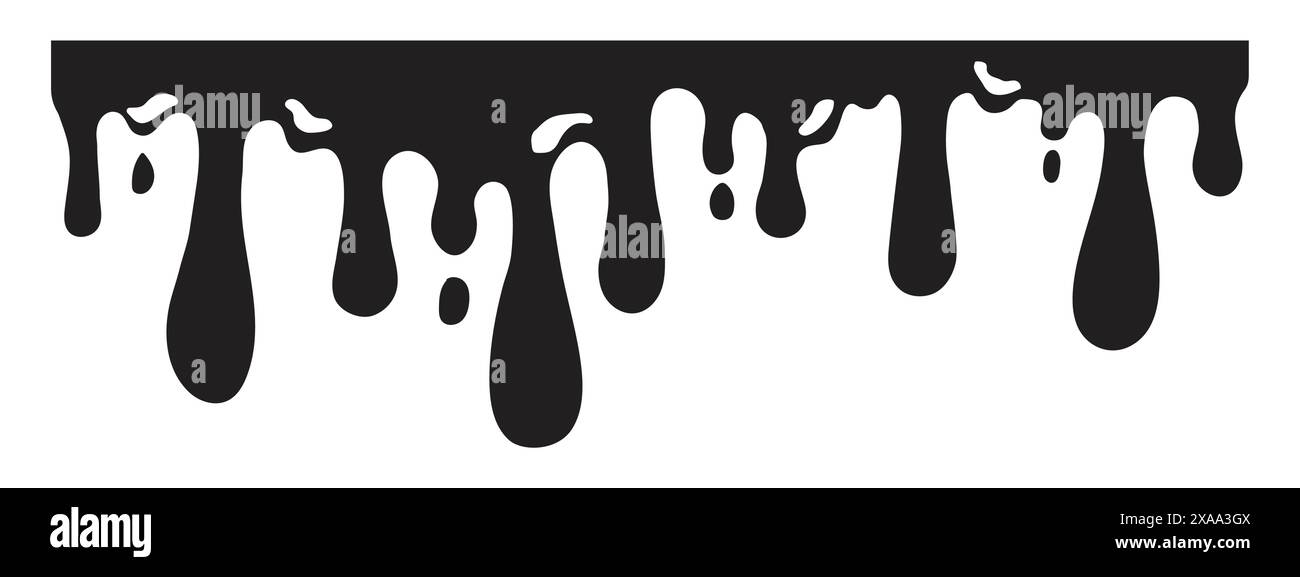 Dripping Paint molten splash, liquid flow abstract shape stain isolated ...