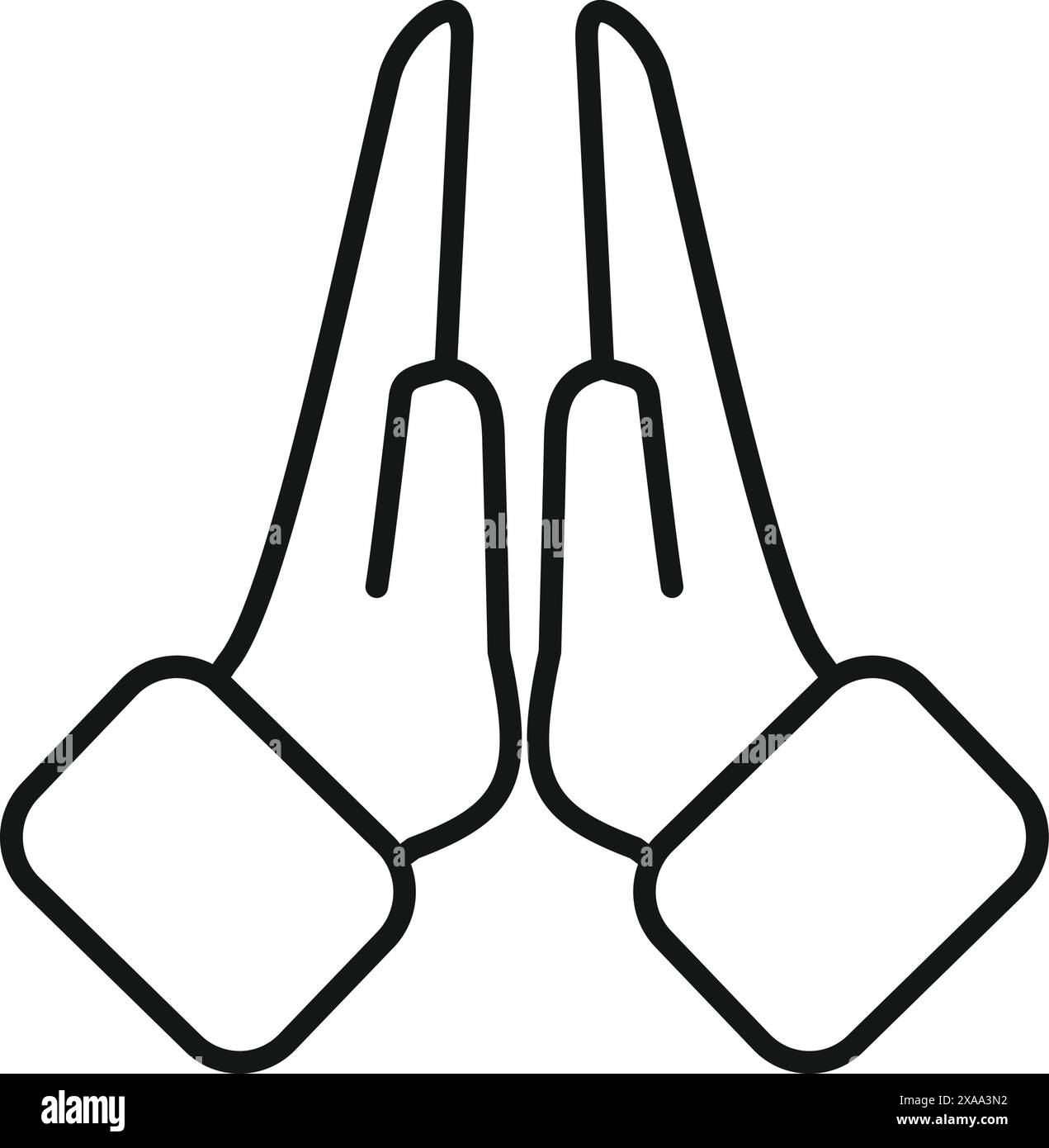 Simple and minimalist line art icon of two hands coming together in prayer Stock Vector Image ...