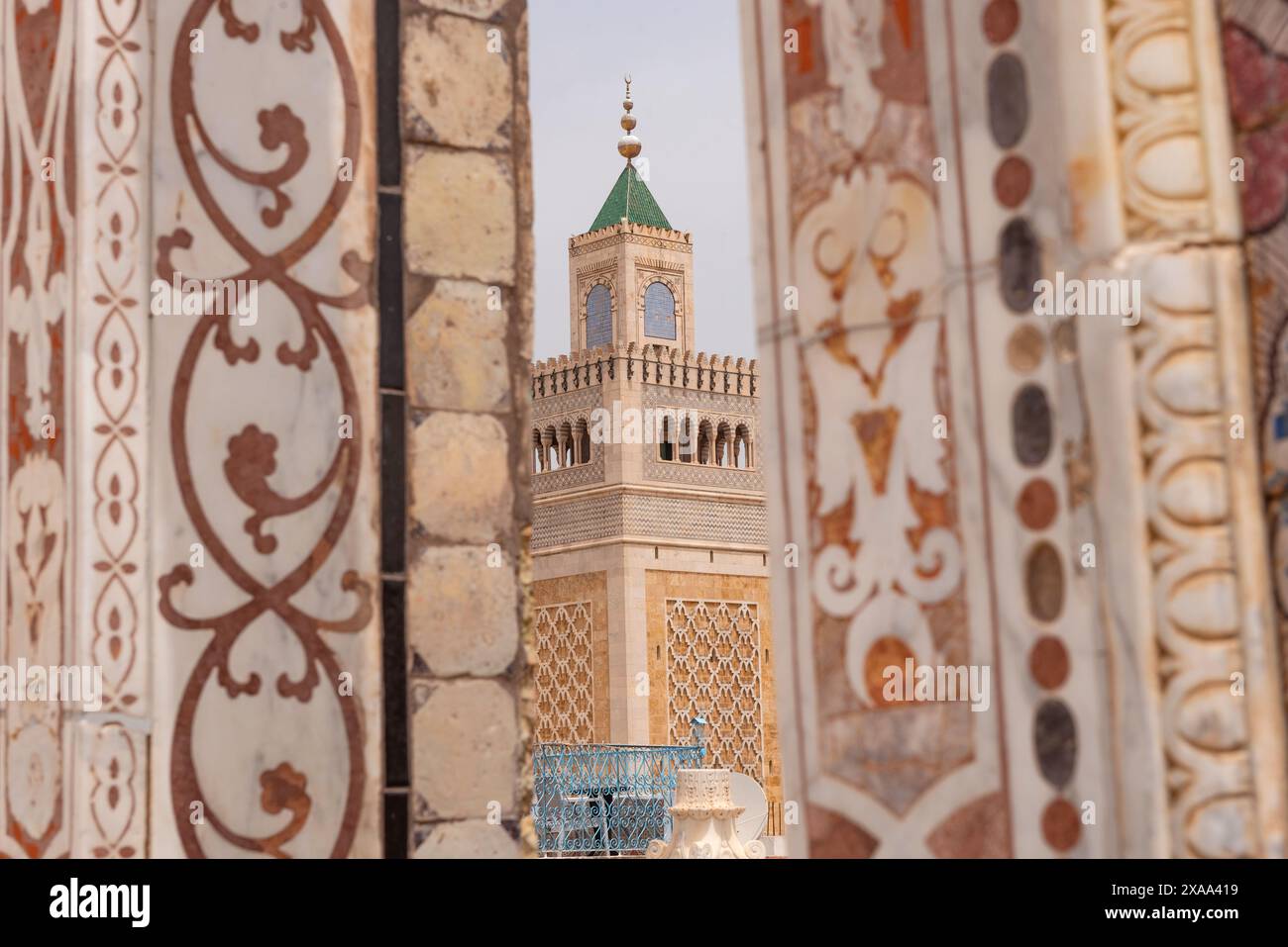 Tunis, Tunisia. 15th May 2024 Scenic view of the minaret of Al-Zaytuna ...