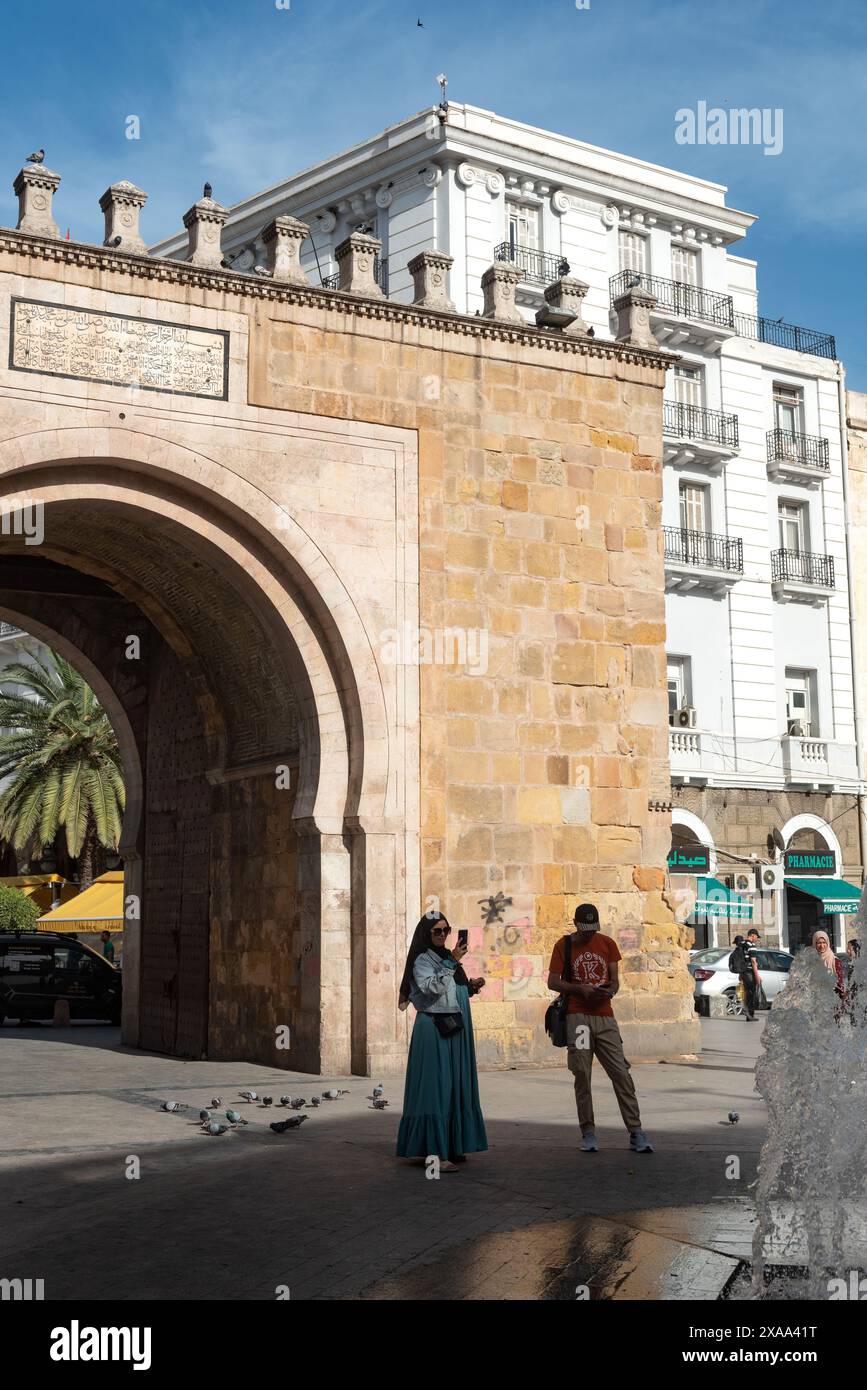 Tunis, Tunisia. 24th May 2024 The old Bab el Bhar a historical city ...