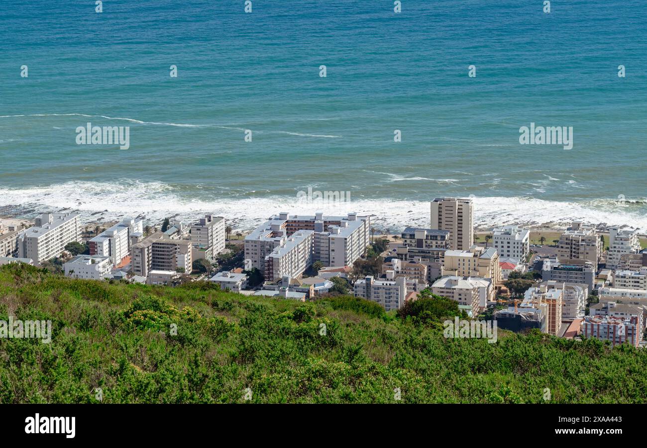 Aerial view of a seaside city hi-res stock photography and images - Alamy
