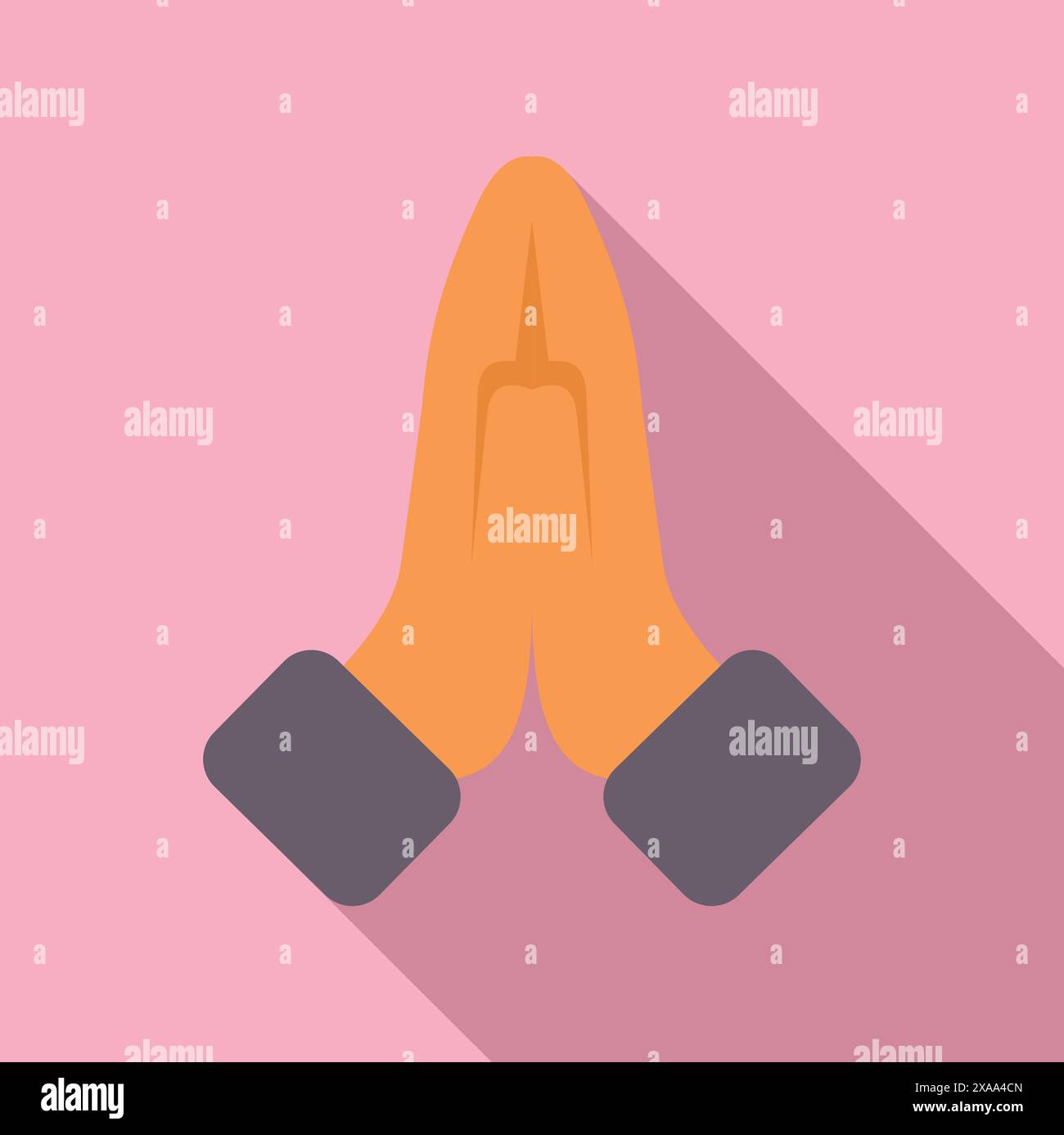 Simple, modern illustration of hands in prayer, ideal for logos or ...