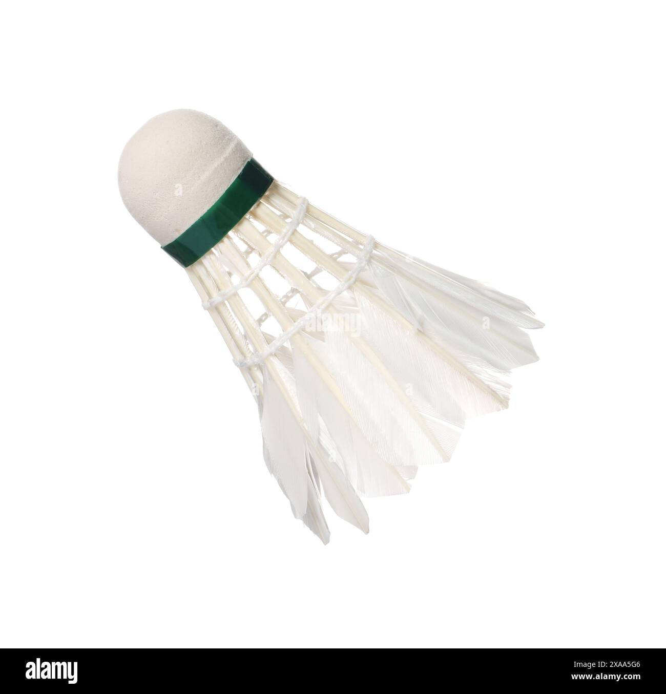 One feather badminton shuttlecock isolated on white Stock Photo - Alamy