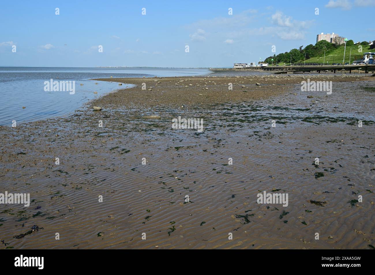 Incoming tide at Southend on Sea on the 5th June 2024 Stock Photo - Alamy