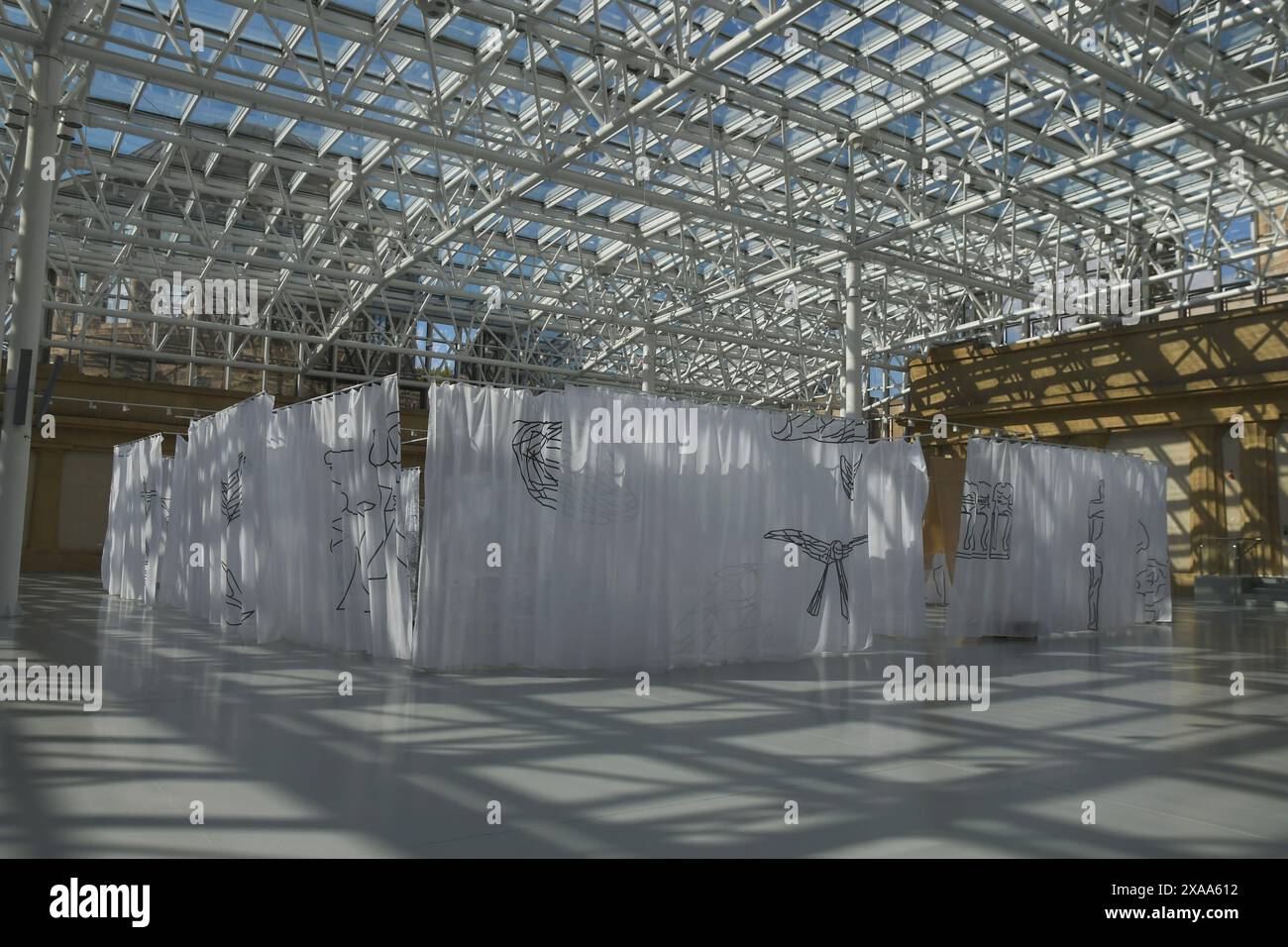 The beautiful shades and lights art in the Wroclaw Modern Art Museum in ...