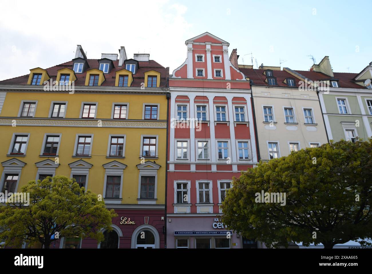 A row of colorful buildings in Wroclaw, Poland Stock Photo - Alamy