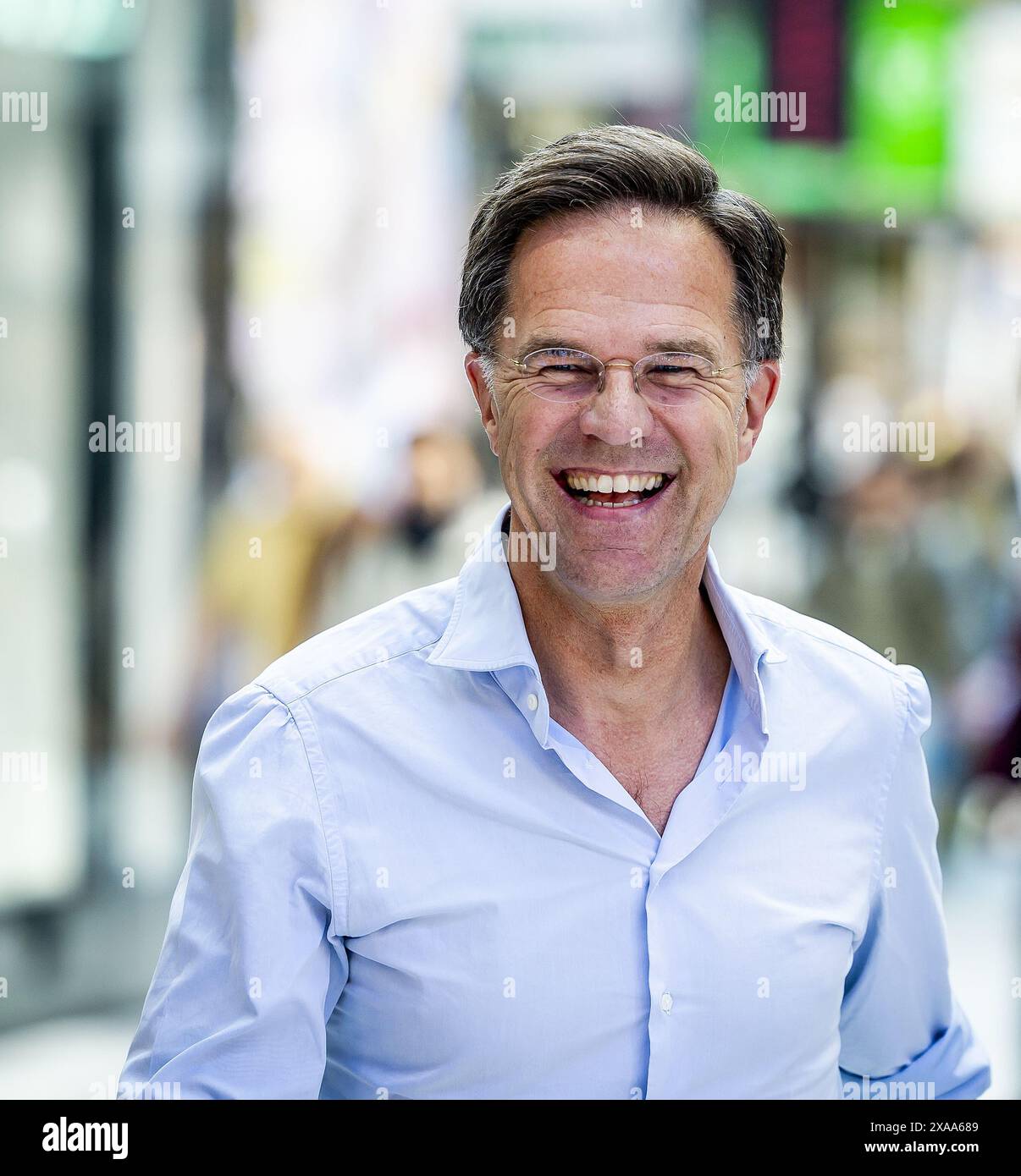 THE HAGUE - Mark Rutte (VVD) campaigns for the European Parliament ...