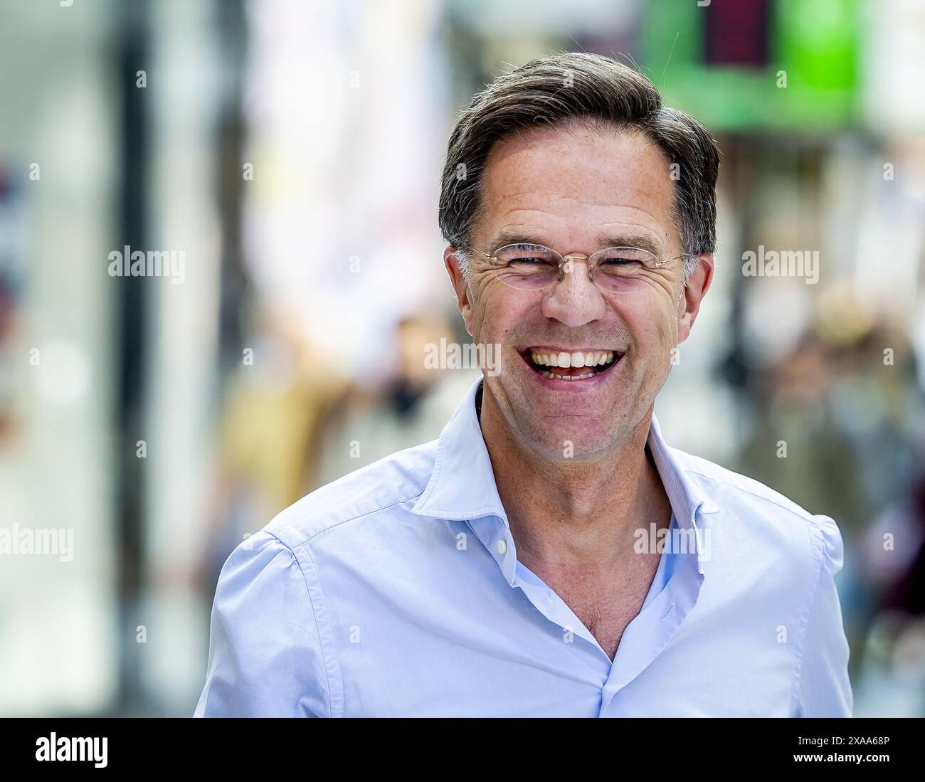 THE HAGUE - Mark Rutte (VVD) campaigns for the European Parliament ...